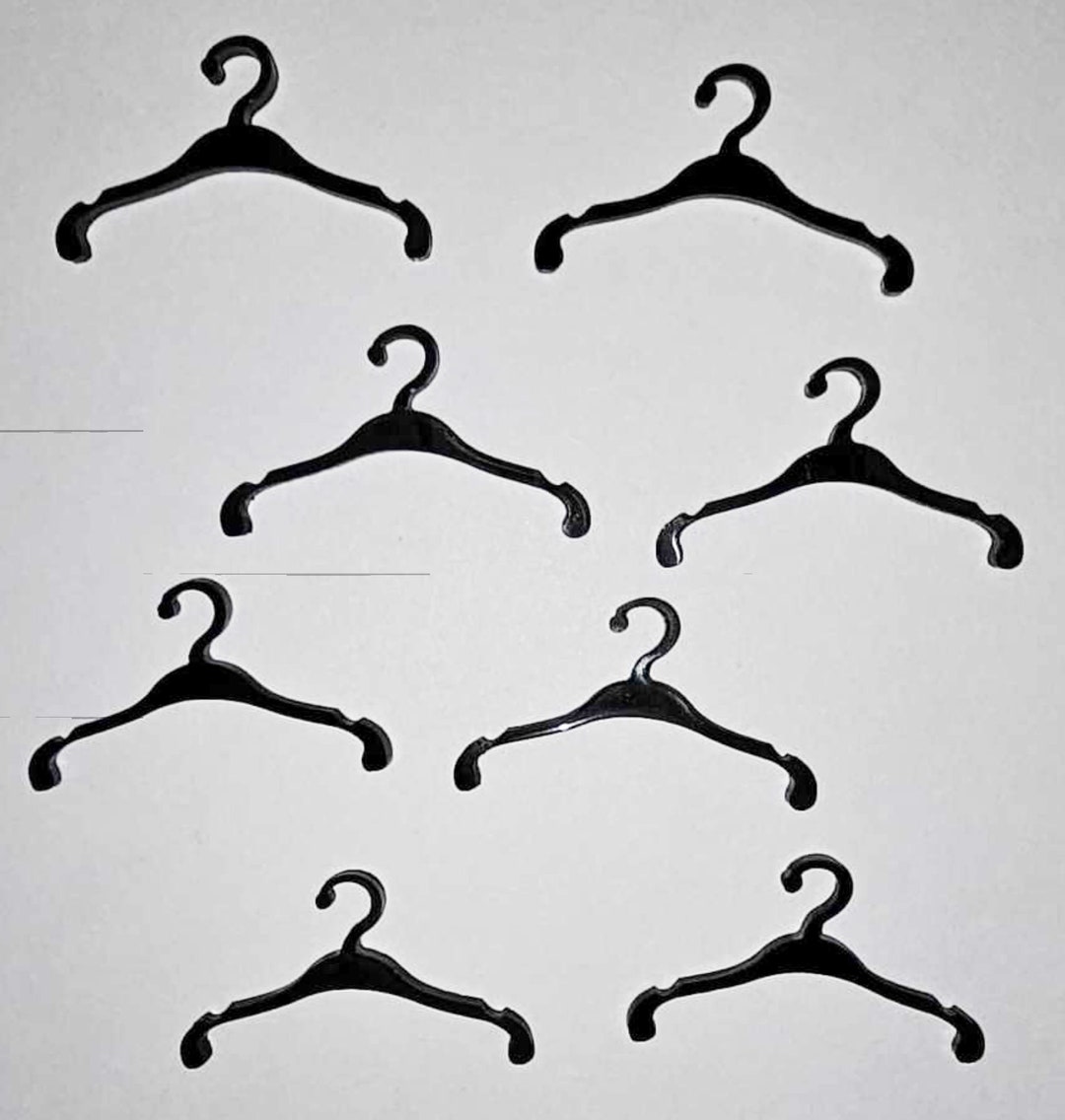 8 Miniature Clothes Hangers Black Acrylic 1:12 Dollhouse - Etsy