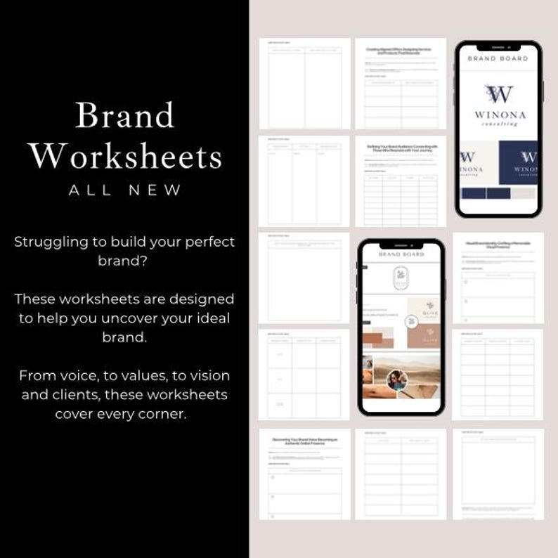 Branding Journal Brand Worksheets Discover Your True Brand - Etsy