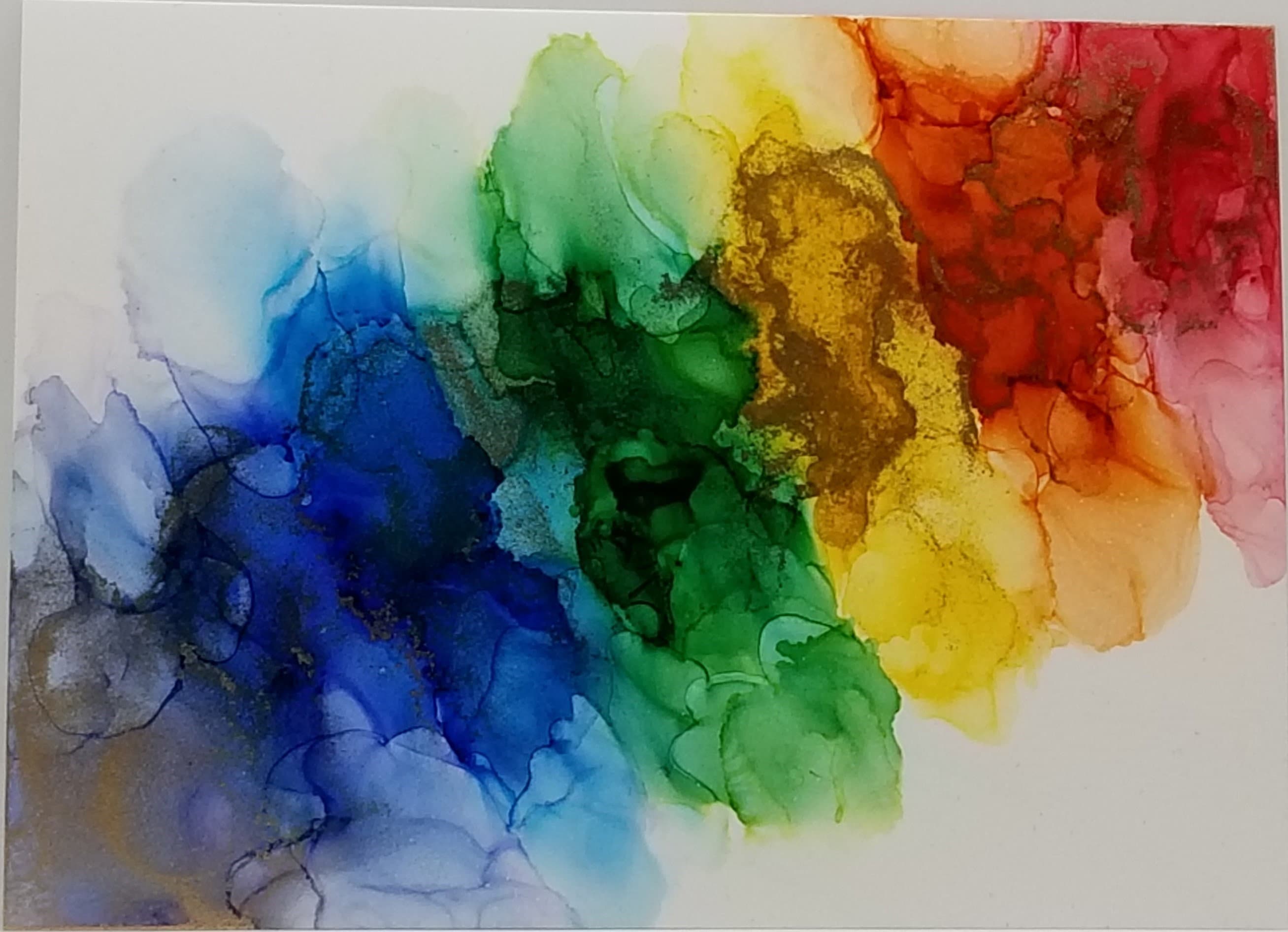 Alcohol Ink Wall Art, Original Alcohol Ink, Rainbow Fluid Art Painting ...