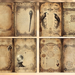 Witchy Parchment Junk Journal Kit, DIY Spellbook, Enchanted Scrapbook ...