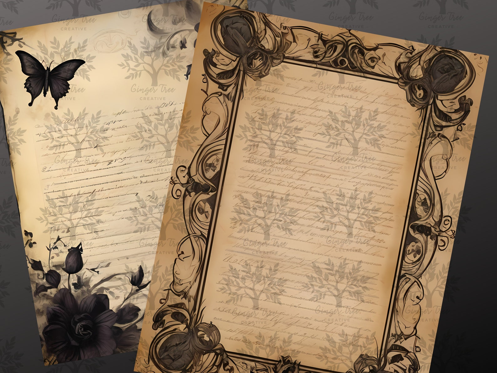 Gothic Rose Parchment: Junk Journal Paper (digital Download) - Etsy