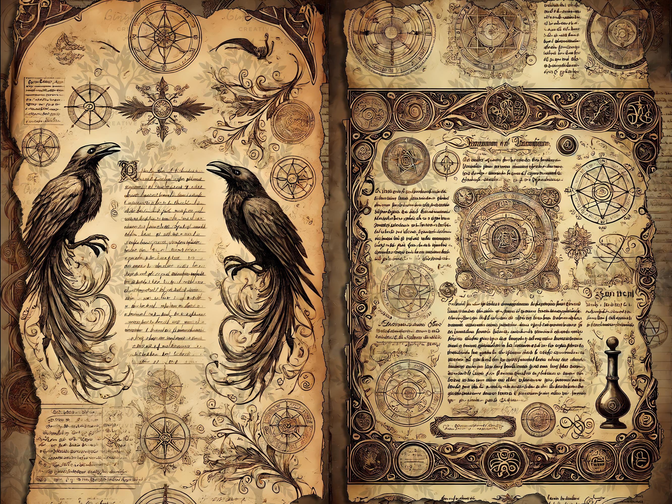 Witchy Parchment Junk Journal Kit, DIY Spellbook, Enchanted Scrapbook ...