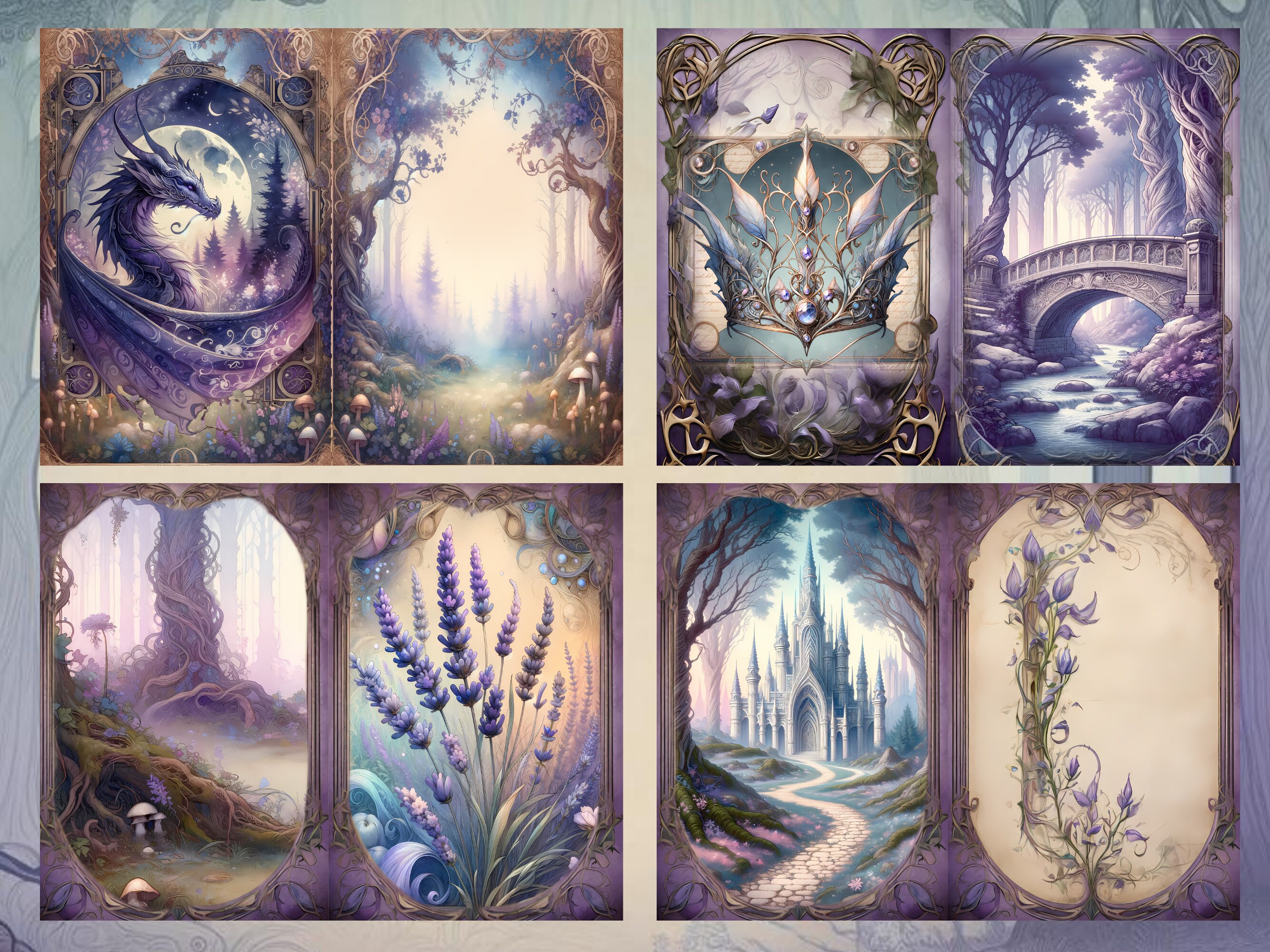 The Lavender Wood Junk Journal Kit, Enchanted Forest Digital Papers ...