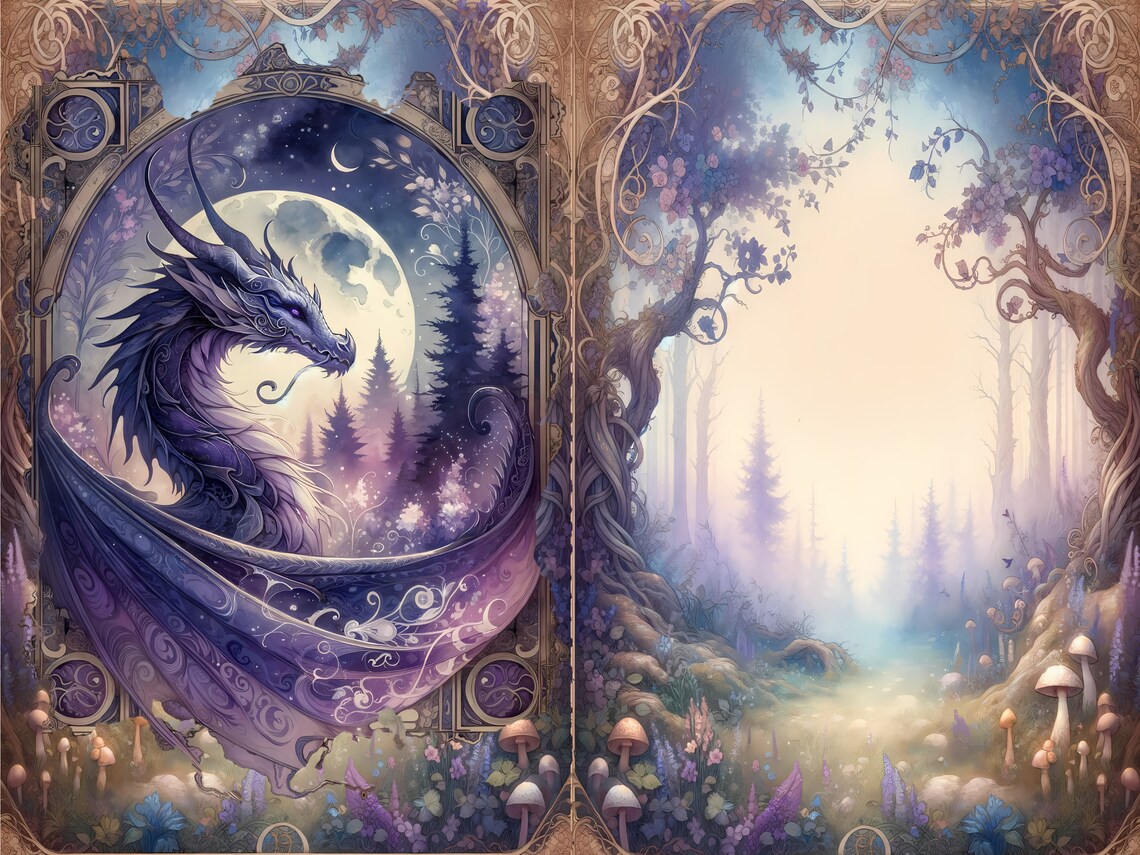 The Lavender Wood Junk Journal Kit, Enchanted Forest Digital Papers ...