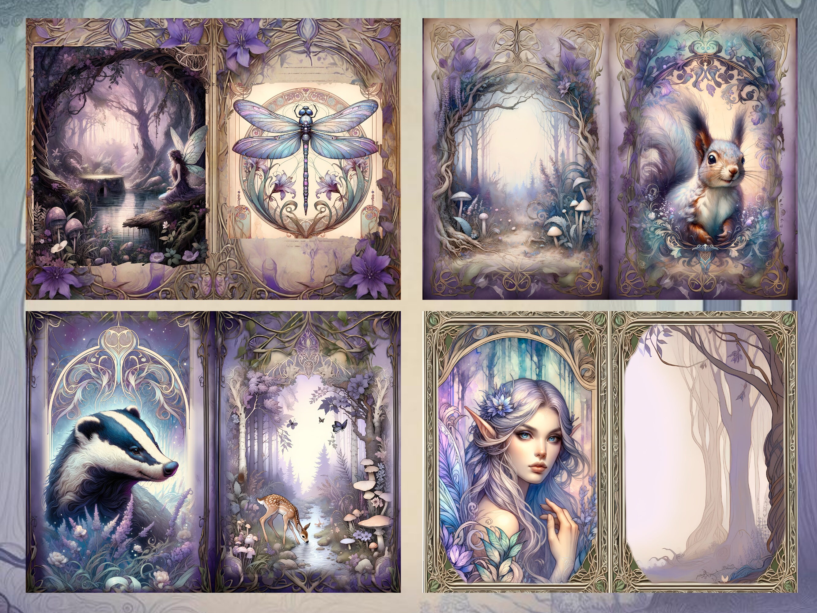 The Lavender Wood Junk Journal Kit, Enchanted Forest Digital Papers ...