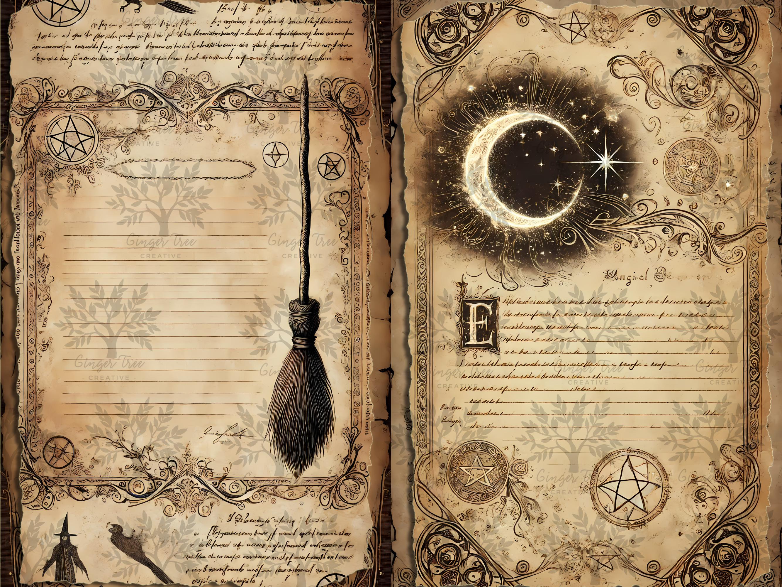 Witchy Parchment Junk Journal Kit, DIY Spellbook, Enchanted Scrapbook ...