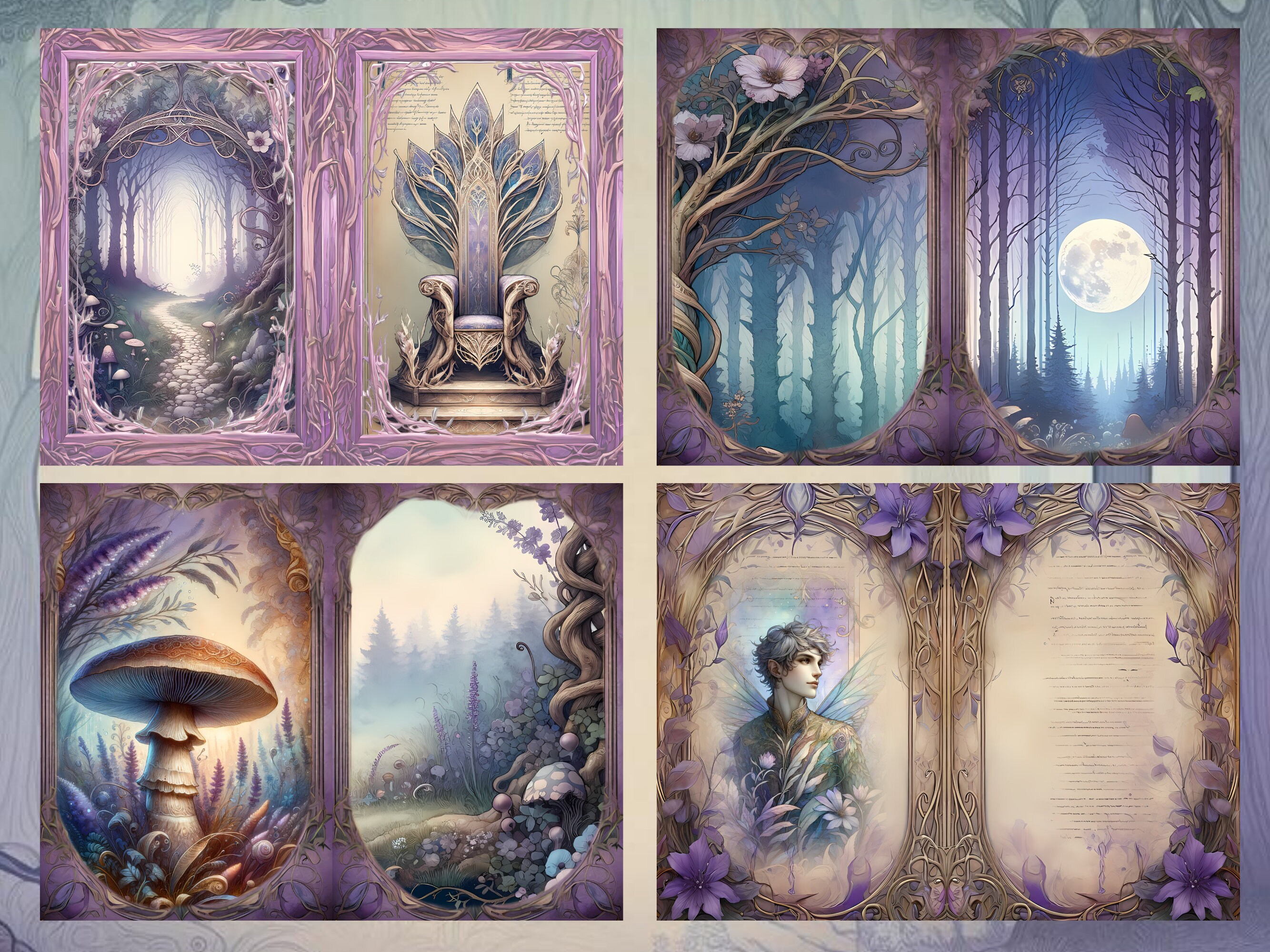 The Lavender Wood Junk Journal Kit, Enchanted Forest Digital Papers ...