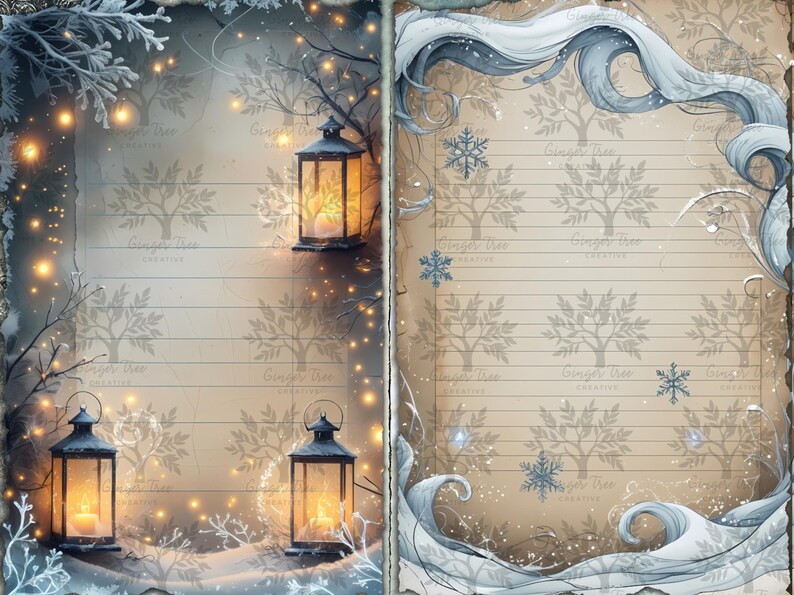 Winter Junk Journal Kit: Snowy Ephemera, Scrapbook Pages (digital ...