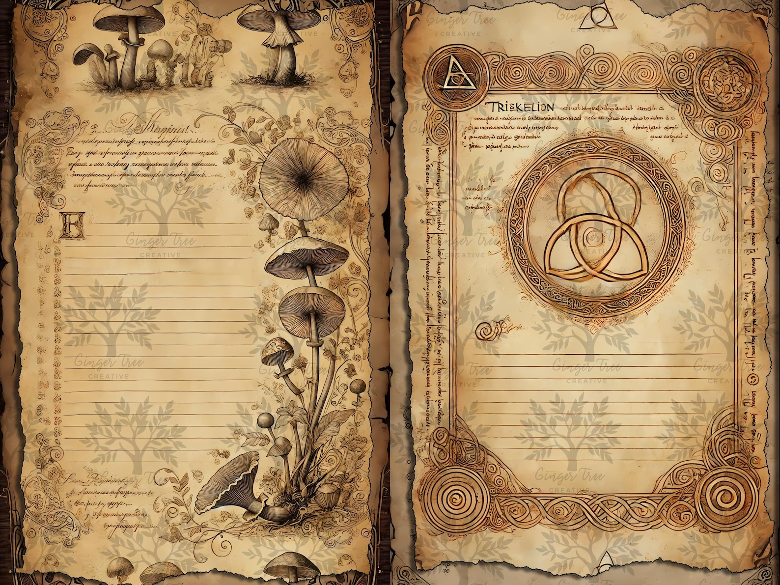 Witchy Parchment Junk Journal Kit, DIY Spellbook, Enchanted Scrapbook ...