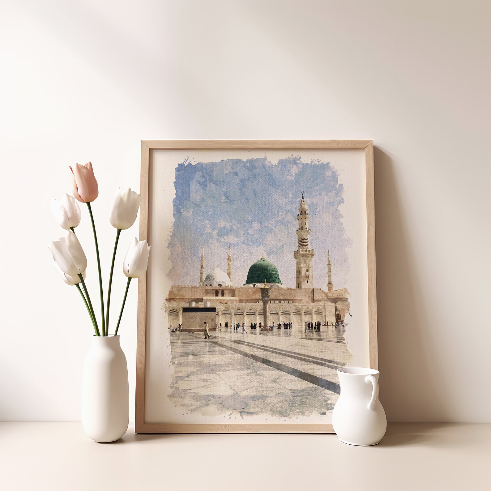 Masjid Al Nabawi Poster, Decor Wall Art, Mosque Home Decor, Muslim Wall ...