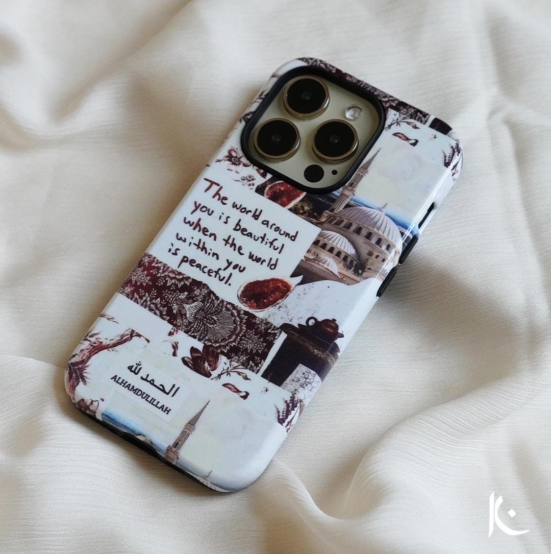 Islamic Red Collage Art Phone Case | Cultural Art iPhone Cover ...