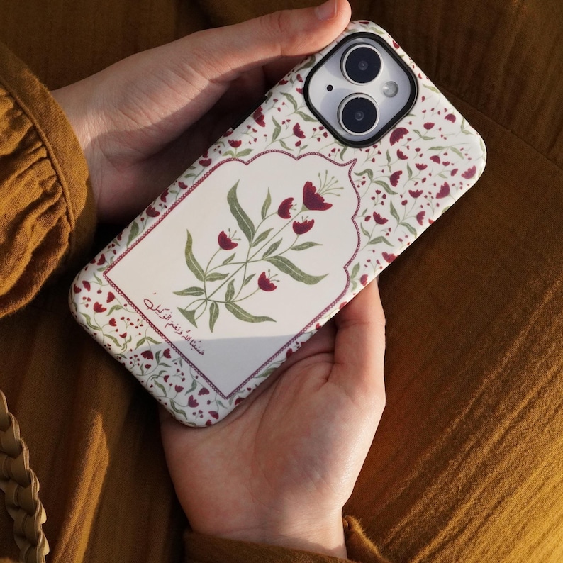 Maroon Islamic Art Phone Case | Cultural Art iPhone Cover | Islamic ...