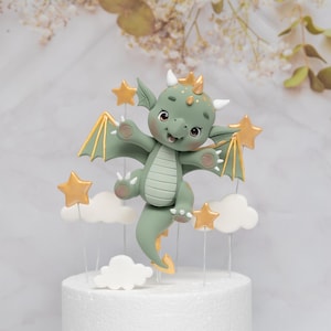 Flying Dragon Cake Topper, Antigravity Cake Topper, Baby Shower Cake ...