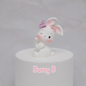 Bunny Cake Topper Made of Lightweight Clay - Etsy