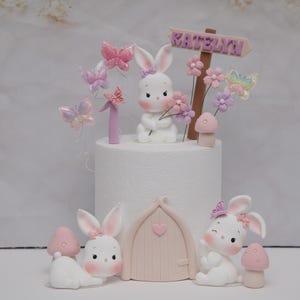 Bunny Cake Topper Made of Lightweight Clay - Etsy