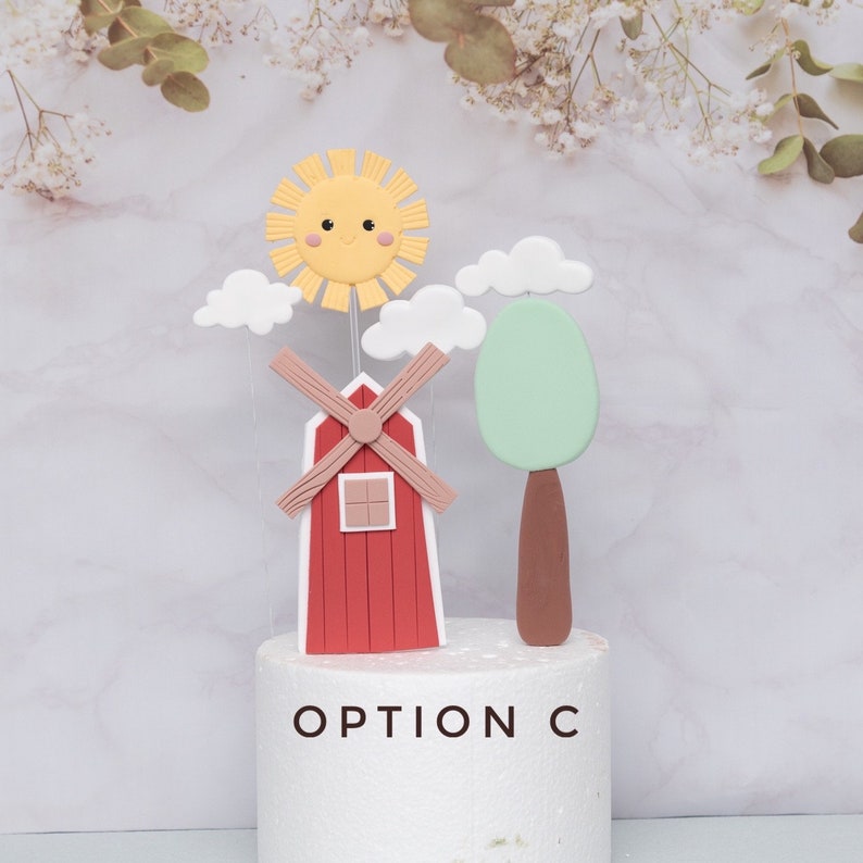 Farm Animal Cake Topper, Cow, Sheep, Horse, Chicken, Pig, Barn ...