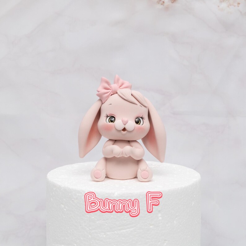Bunny Cake Topper Made of Lightweight Clay - Etsy