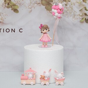 Little Girl Cake Topper, Bunny Train Cake Decoration Made of Plastic - Etsy