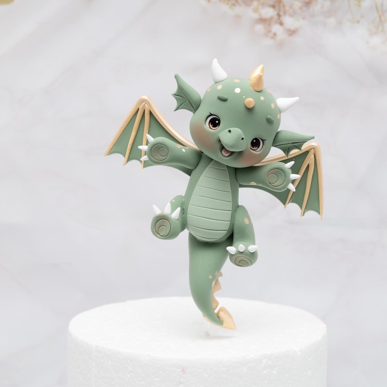 Flying Dragon Cake Topper, Antigravity Cake Topper, Baby Shower Cake ...
