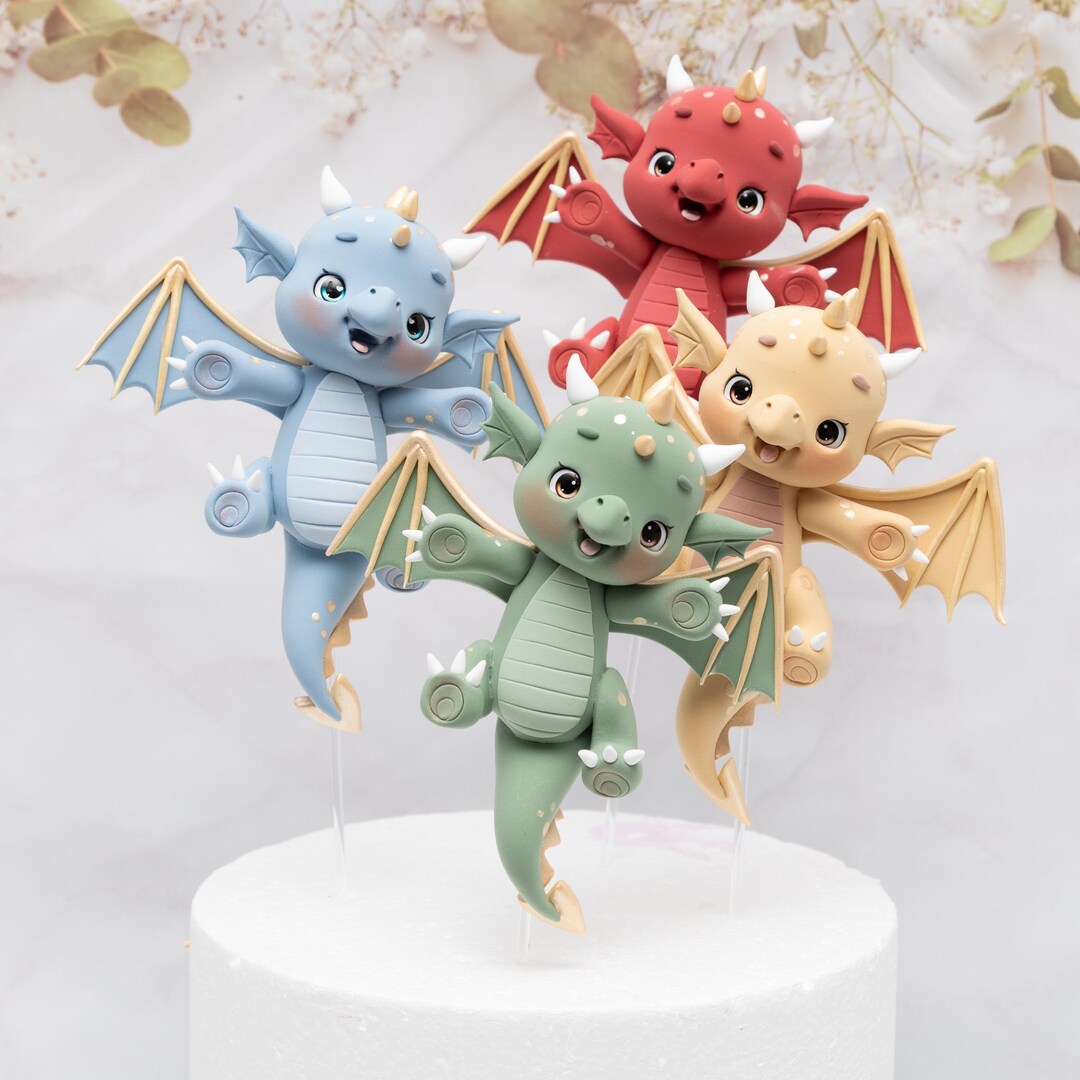 Flying Dragon Cake Topper, Antigravity Cake Topper, Baby Shower Cake ...