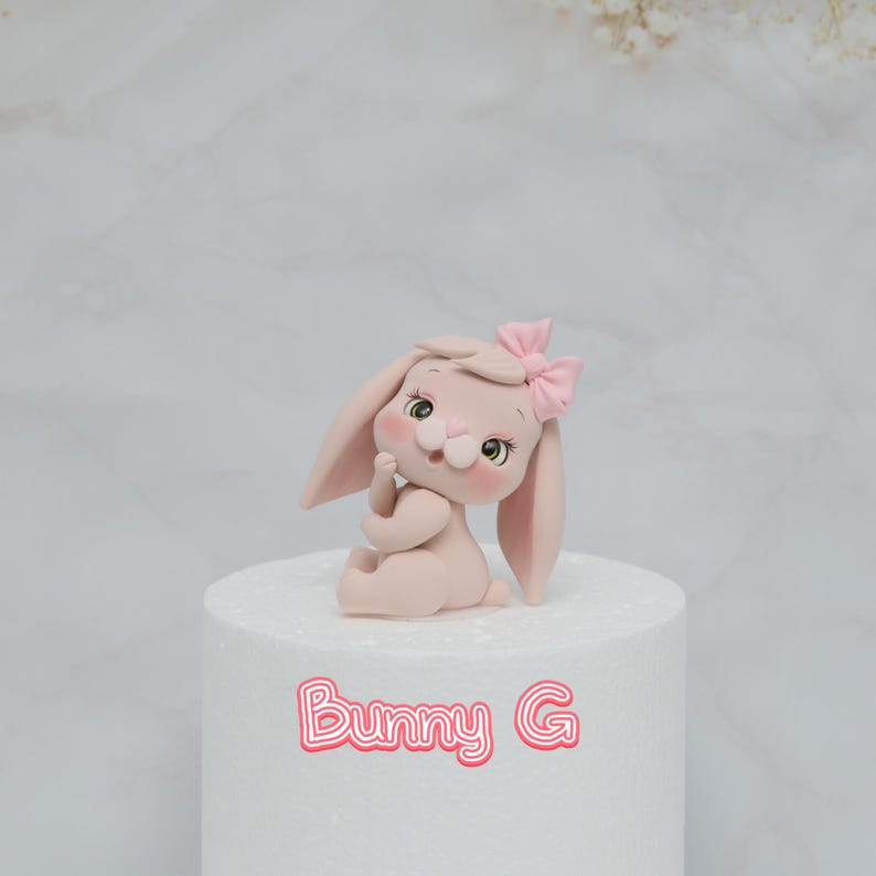 Bunny Cake Topper Made of Lightweight Clay - Etsy