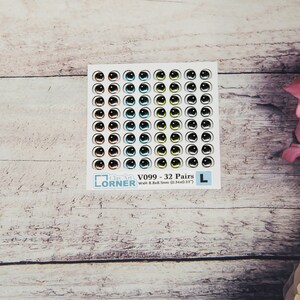 Adhesive Resin Eyes - V099 for Cold Porcelain, Clay, Foam, Paper, and ...