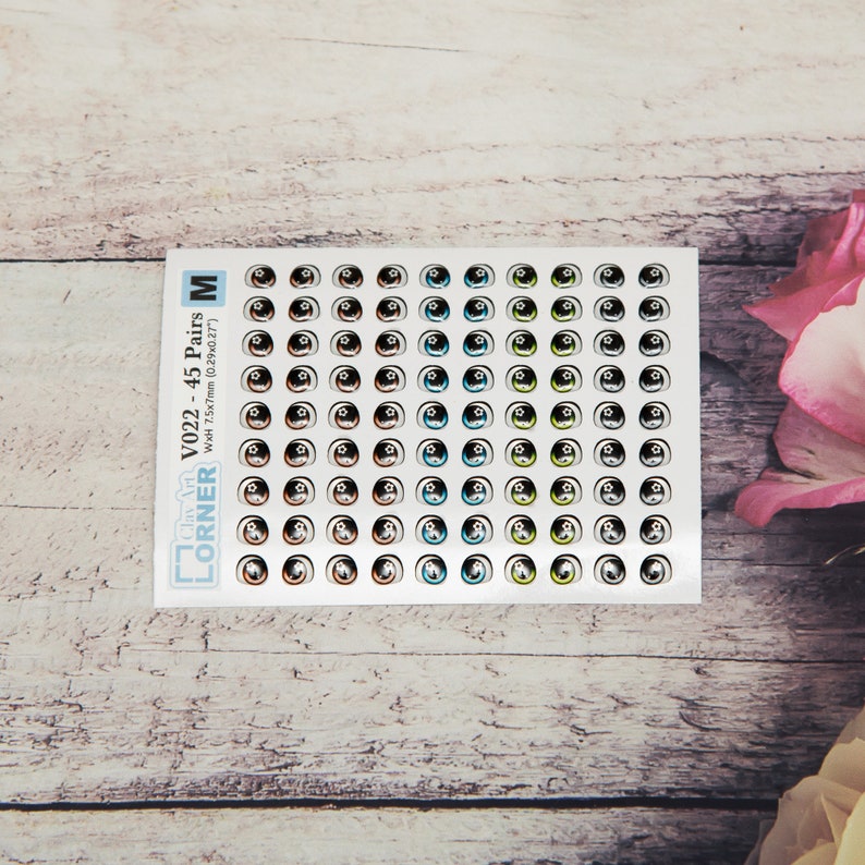 Adhesive Resin Eyes - V022 for Cold Porcelain, Clay, Foam, Paper, and ...