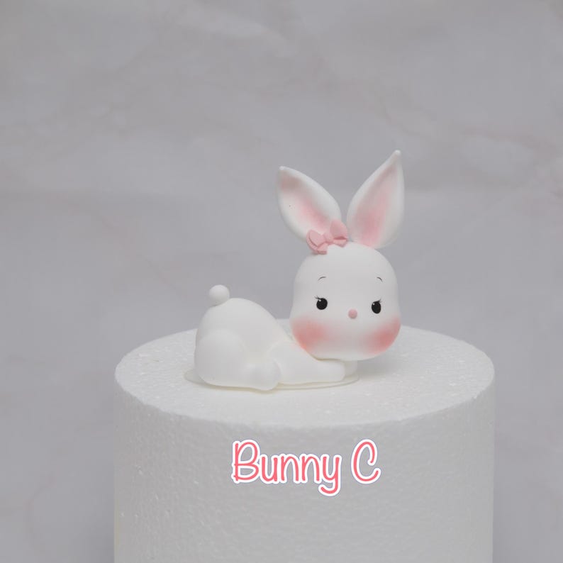 Bunny Cake Topper Made of Lightweight Clay - Etsy