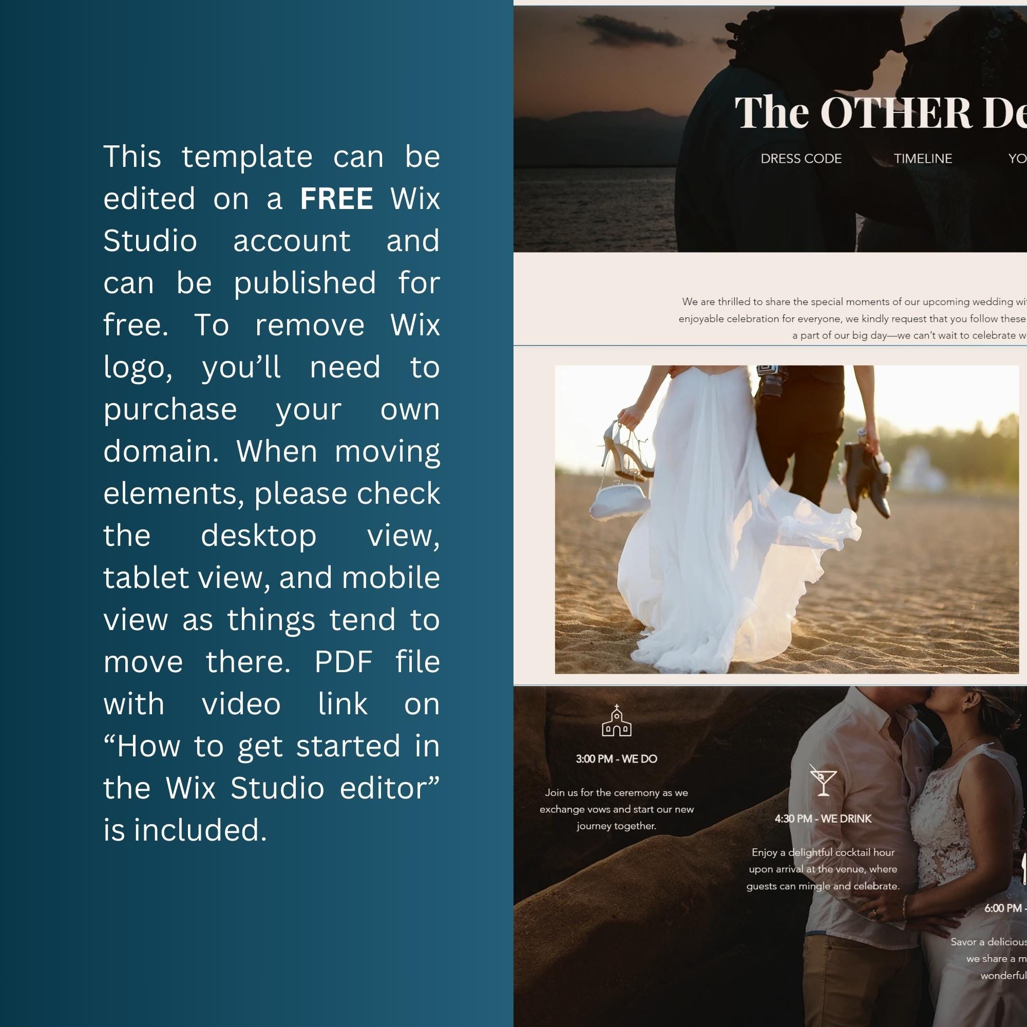 Beach Wedding Website Template: Seaside Theme, Wix Studio - Etsy