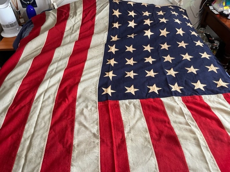 Original U.S. WWII 48 Star National Flag With Attachment Loops Huge 10 ...