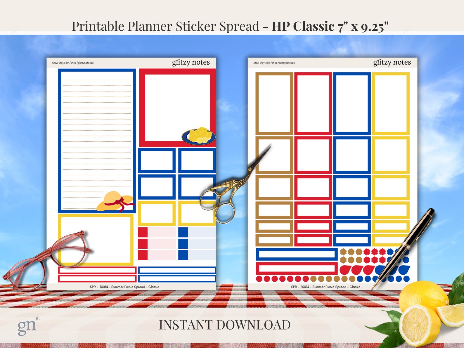 Summer Picnic Printable Planner Weekly Sticker Spread Cookout ...