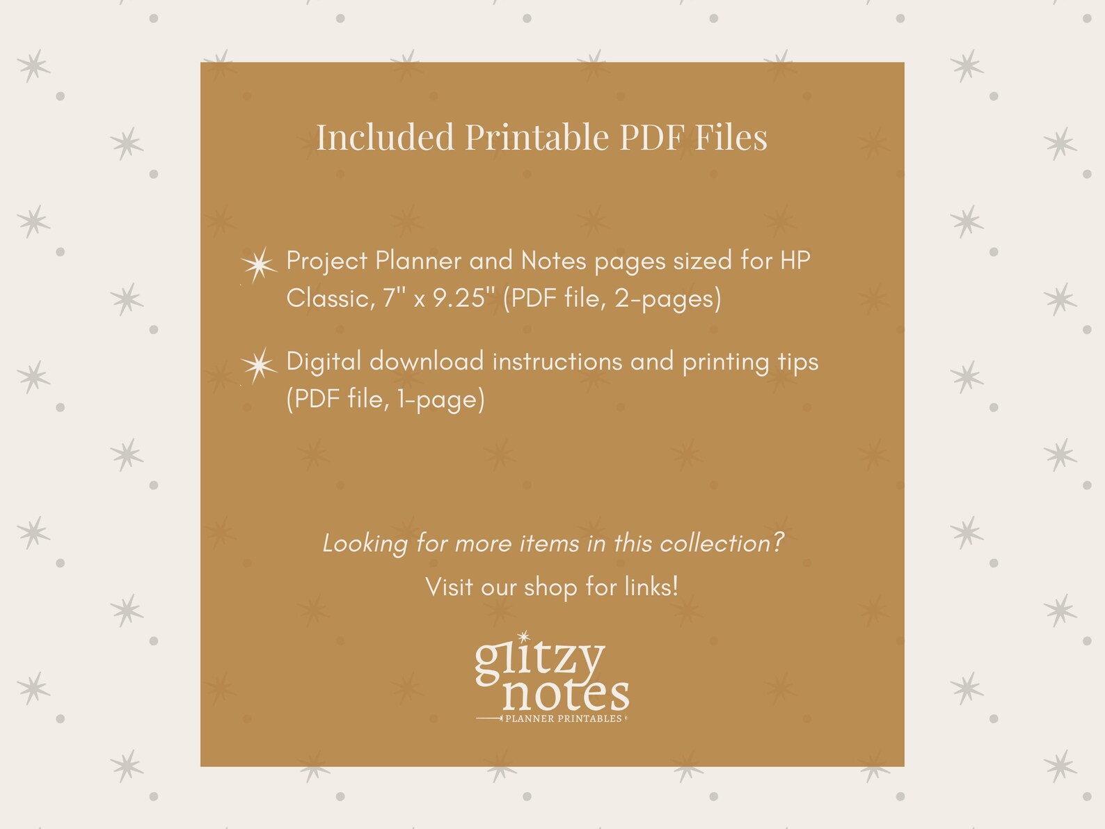 Printable Project Planner and Notes Pages Insert HP Classic 7"x9.25 ...