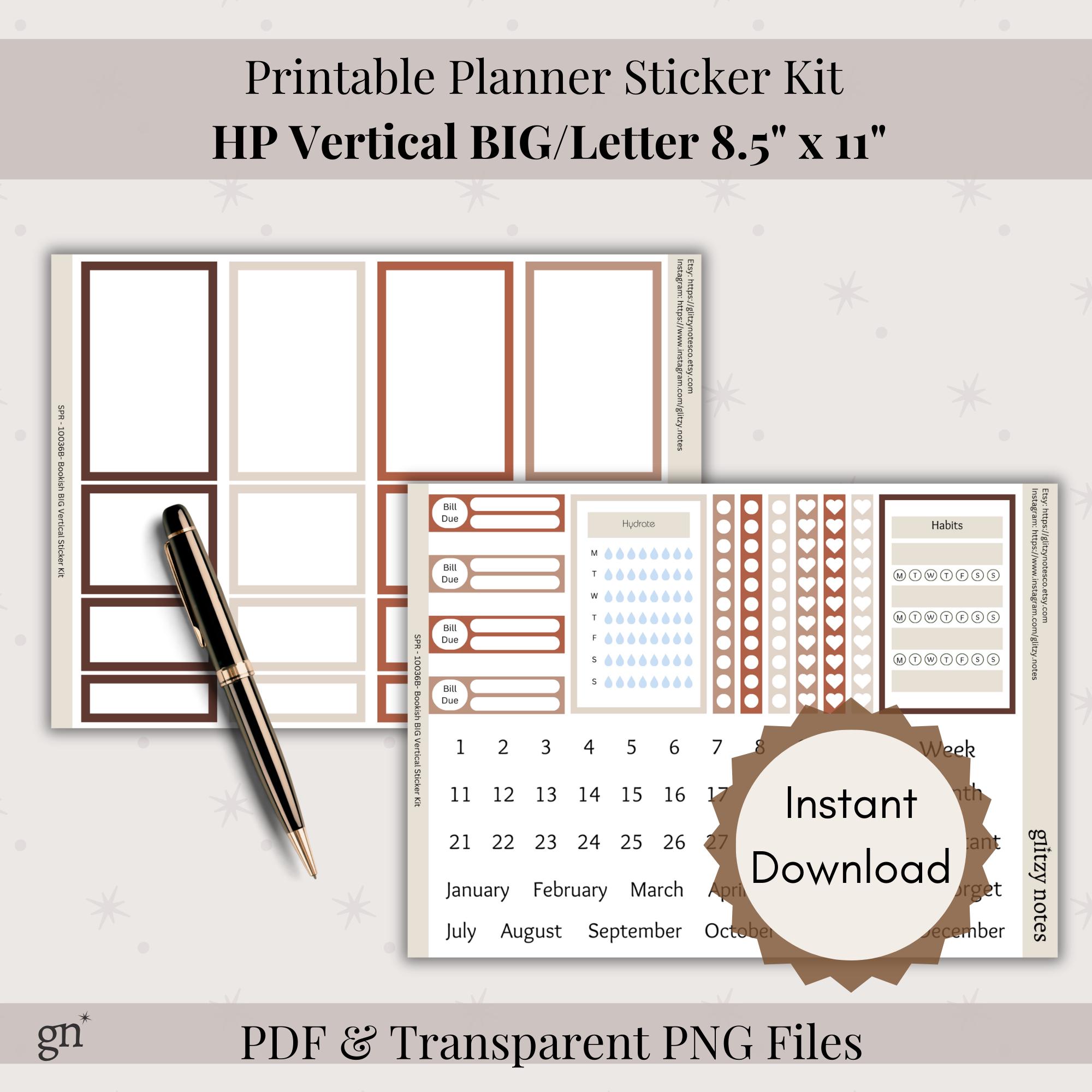 Happy Planner BIG Printable Planner Weekly Sticker Kit Bookish ...