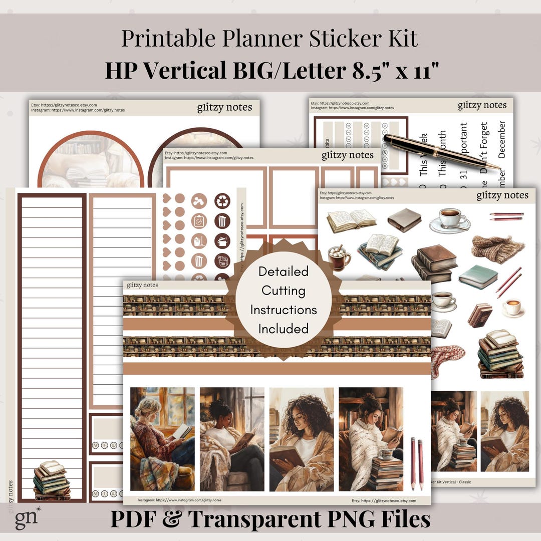 Happy Planner BIG Printable Planner Weekly Sticker Kit Bookish ...