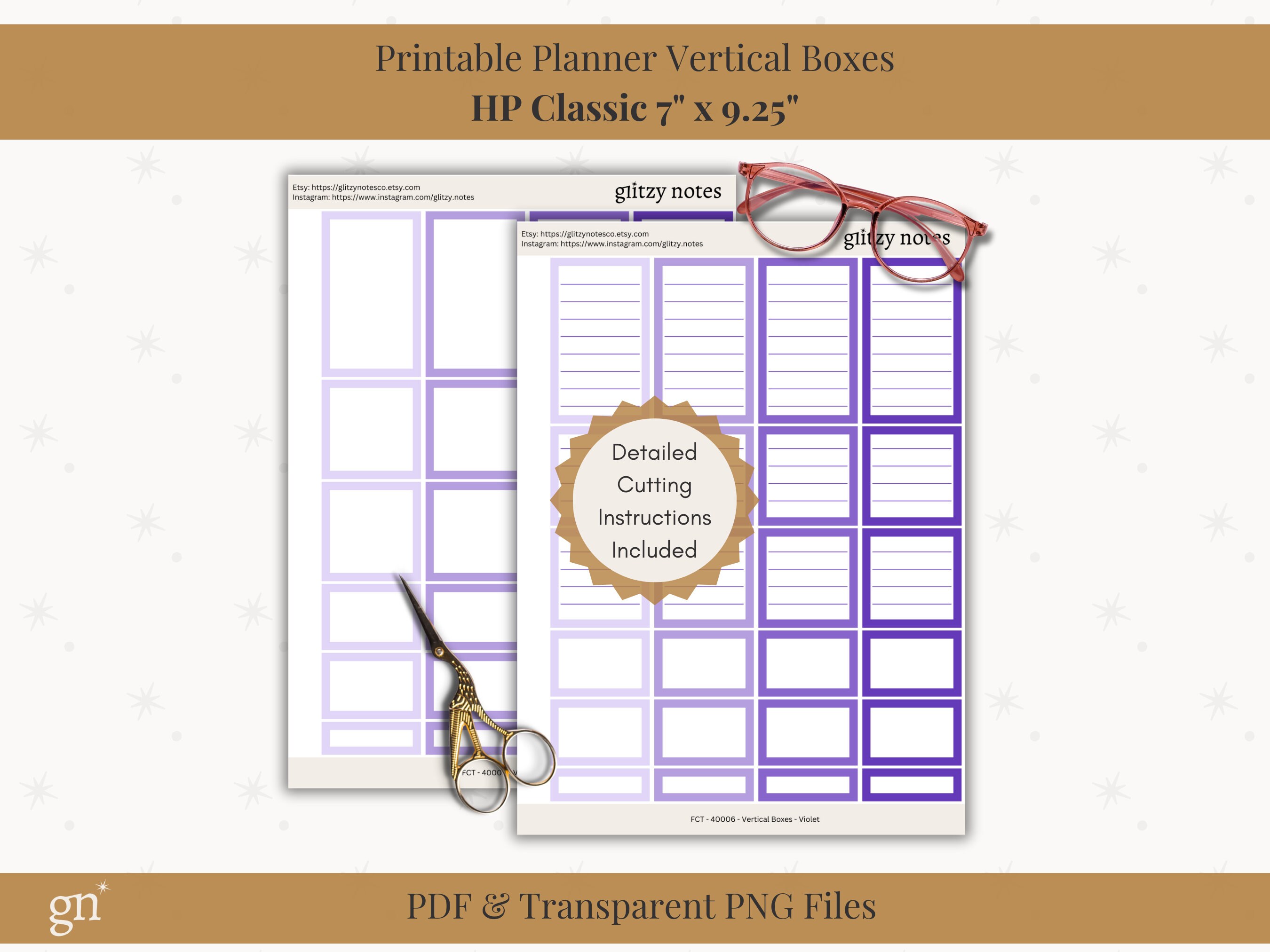 HP Classic Violet Planner Stickers, Functional Box Set (digital File ...