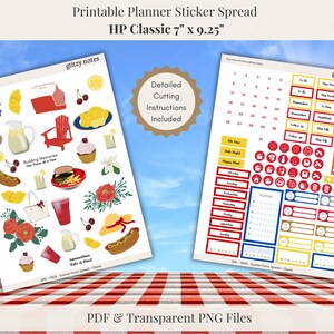 Summer Picnic Printable Planner Weekly Sticker Spread Cookout ...
