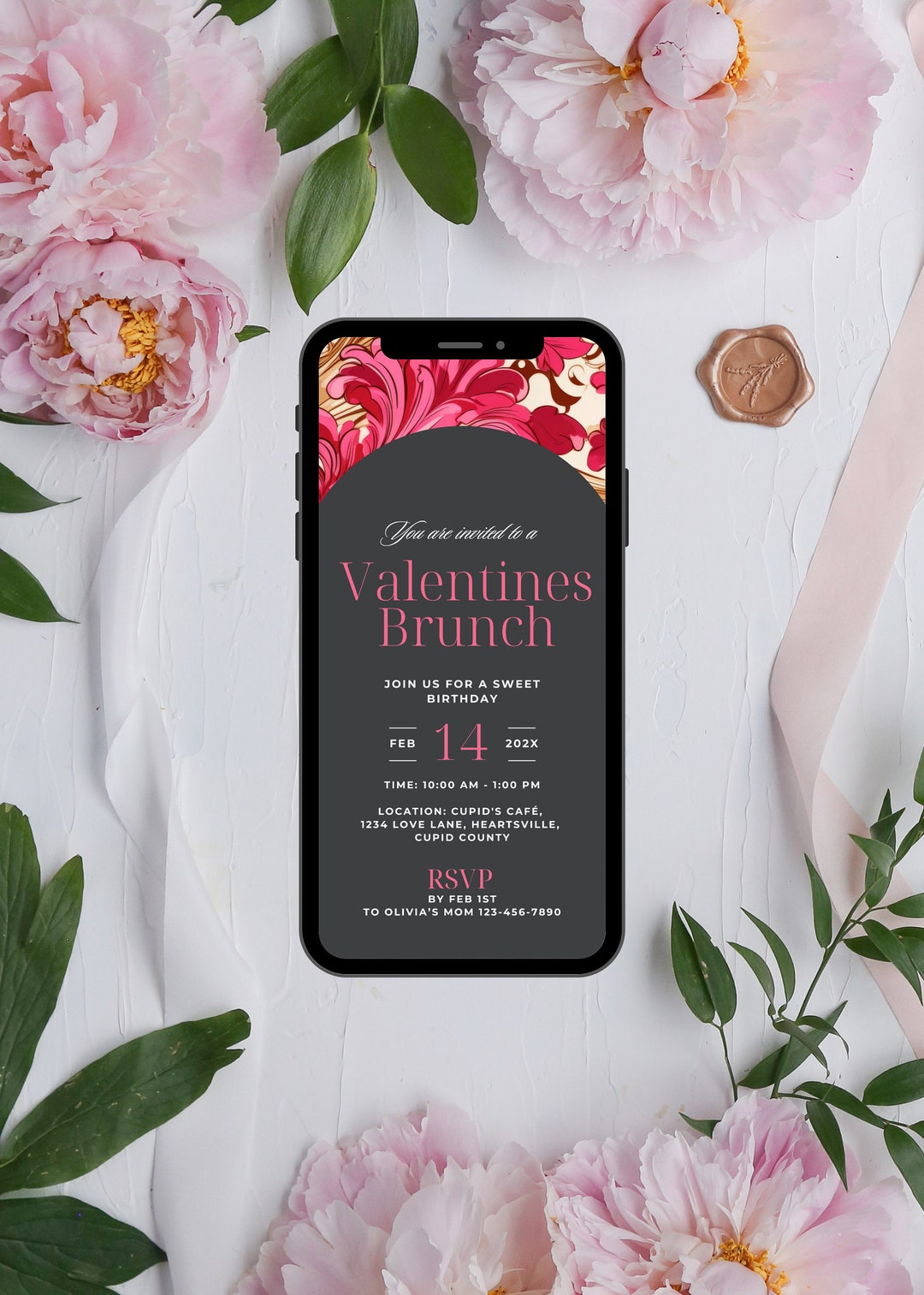 EDITABLE Valentine Birthday Invitation Valentine Party Invitation ...