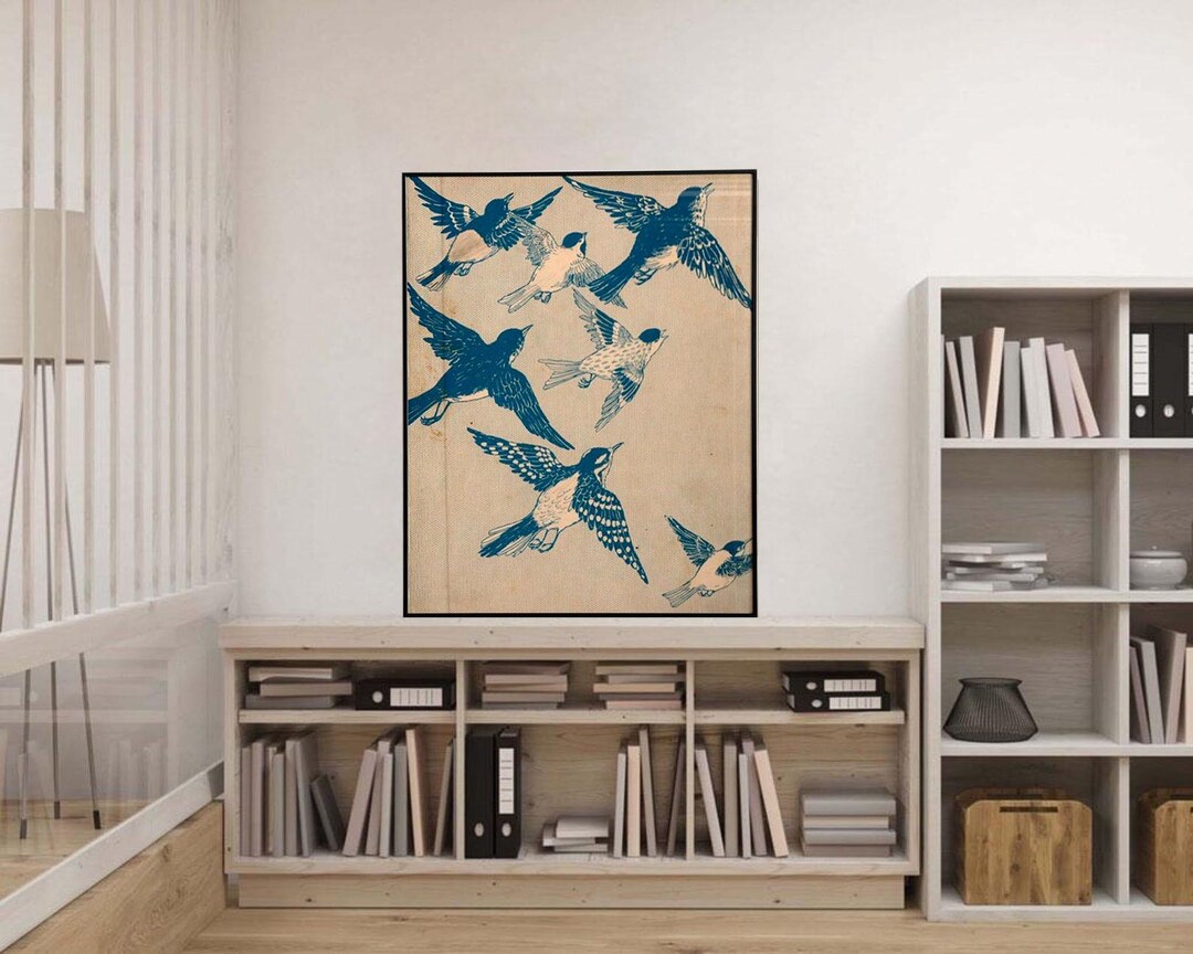 Vintage Flying Birds, Swallows, Bluebirds, Robins, Swallow Poster, Bird ...