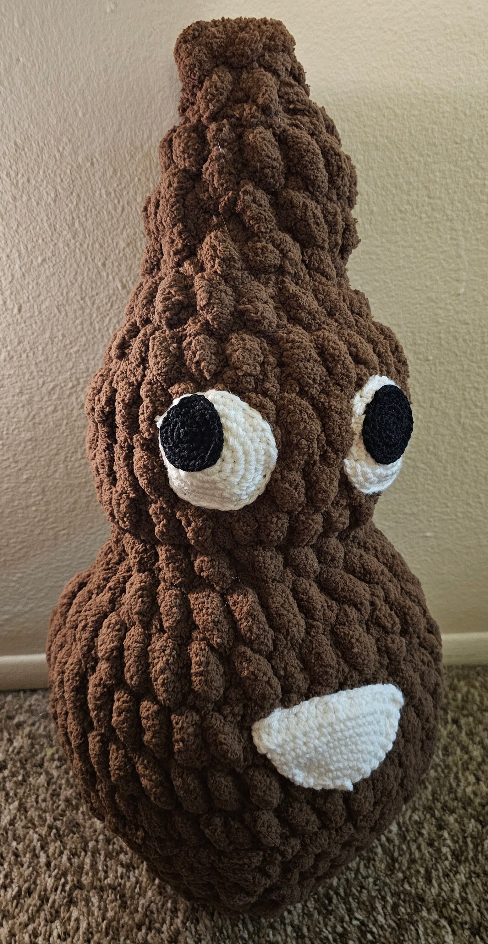 Giant Crocheted Poop Emoji Plush: Adorable and Hilarious Home Decor - Etsy