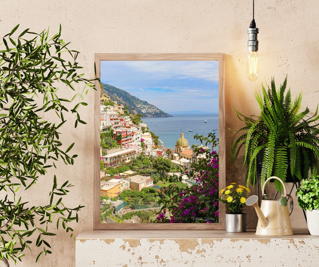 Positano, Amalfi Coast Ocean View - Vertical Fine Art Print - Etsy