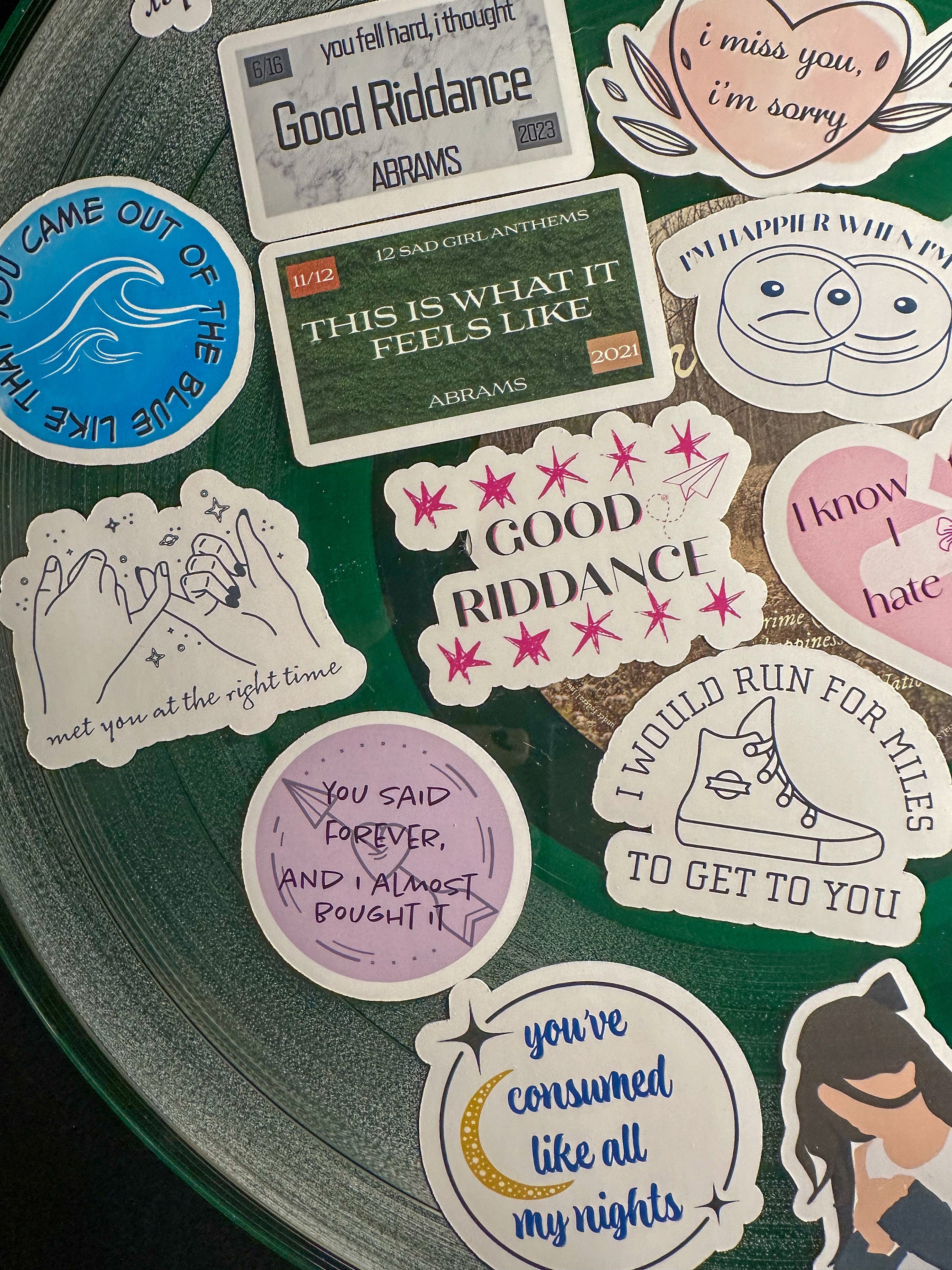 20pc Gracie Abrams Sticker Set READ DESCRIPTION Good Riddance Lyrics ...