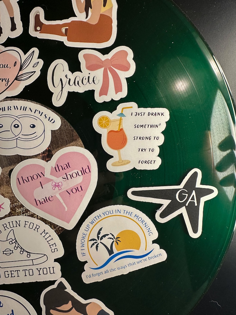 20pc Gracie Abrams Sticker Set Good Riddance Lyrics Matte Finish Eras ...