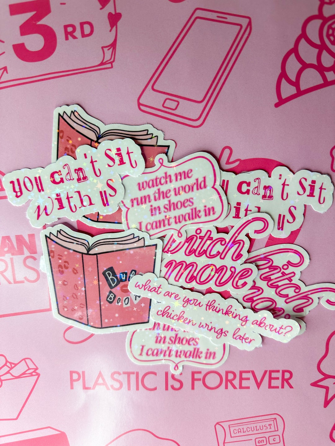 Mean Girls Pink Glitter Stickers READ DESCRIPTION Mean Girls 2024 Pink ...