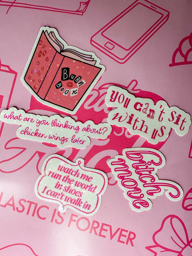 Mean Girls Pink Glitter Stickers READ DESCRIPTION Mean Girls 2024 Pink ...