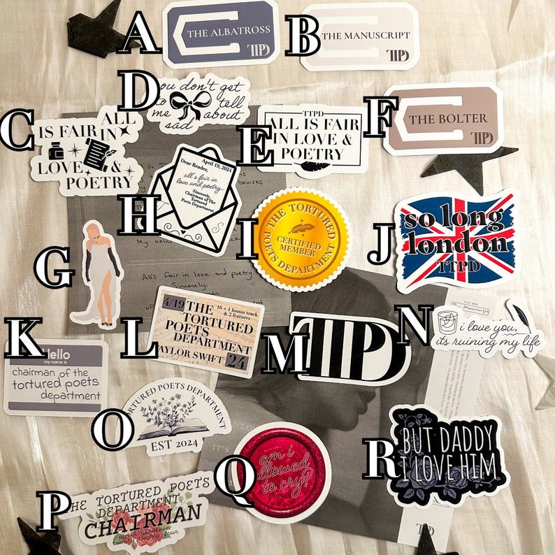 19pc TTPD Stickers the Tortured Poets Department TS Swiftie Eras Tour ...