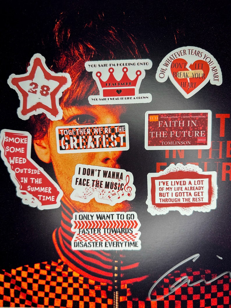 22pc Louis Tomlinson Sticker Set Faith in the Future Walls All of Those ...