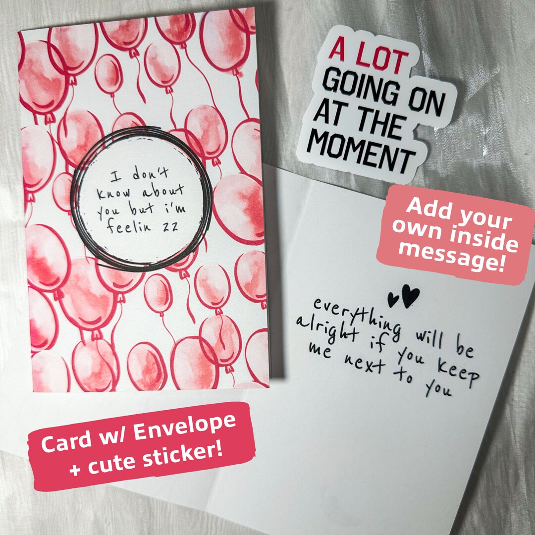 Feelin' 22 Card Taylor Swift Birthday Card Swiftie Eras Tour 4X6 Card ...