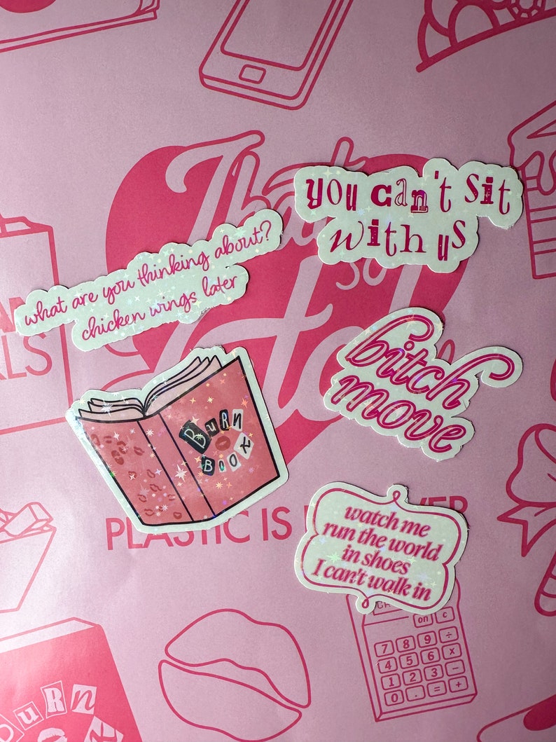 Mean Girls Pink Glitter Stickers READ DESCRIPTION Mean Girls 2024 Pink ...