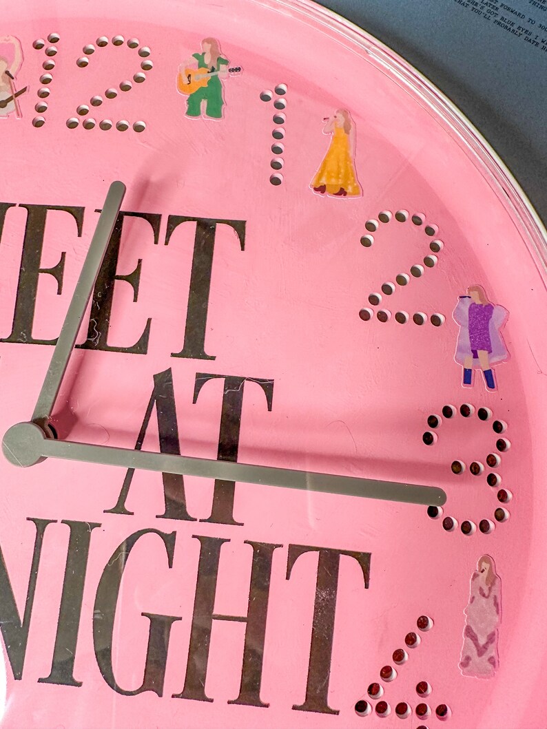 Eras Tour Clock Meet Me at Midnight Taylor Swift Swiftie Plastic Simple ...