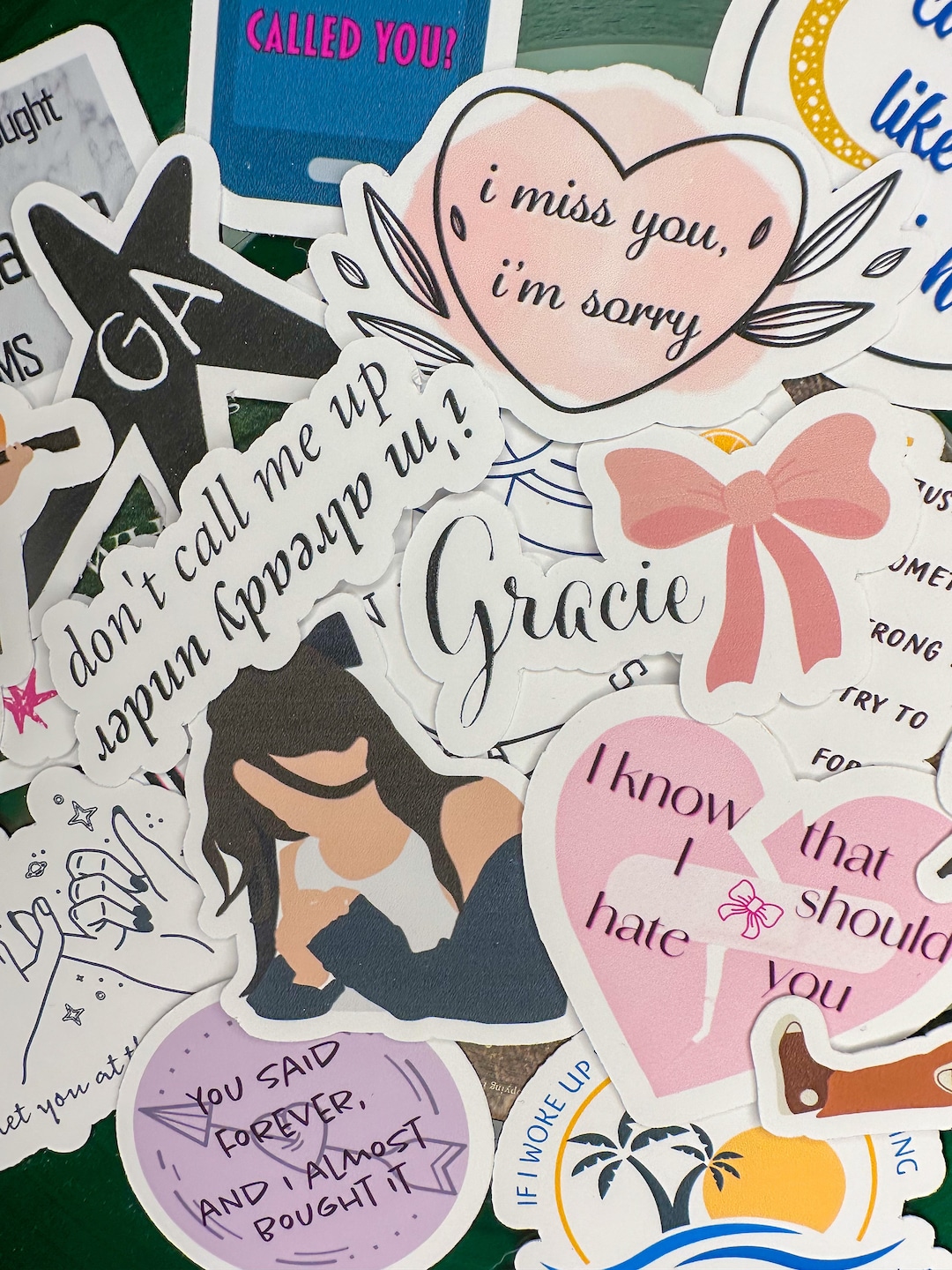 20pc Gracie Abrams Sticker Set Good Riddance Lyrics Matte Finish Eras ...